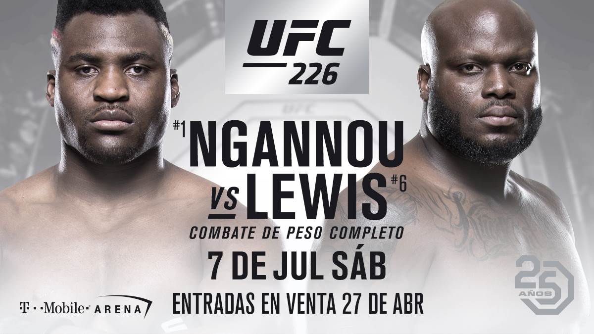 Heavyweightclash tussen Francis Ngannou en Derrick Lewis tijdens UFC ...