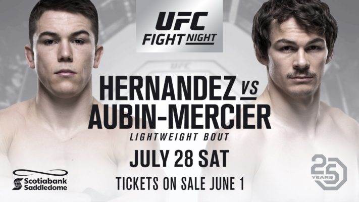 Alexander Hernandez ontmoet Olivier Aubin-Mercier tijdens UFC Calgary ...